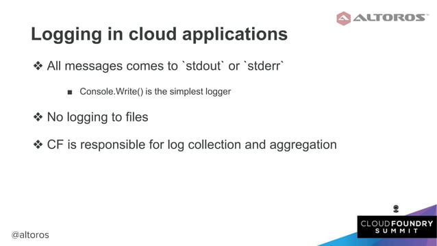 Troubleshooting .NET Applications on Cloud Foundry | PPT Troubleshooting .NET Applications on Cloud Foundry | PPT