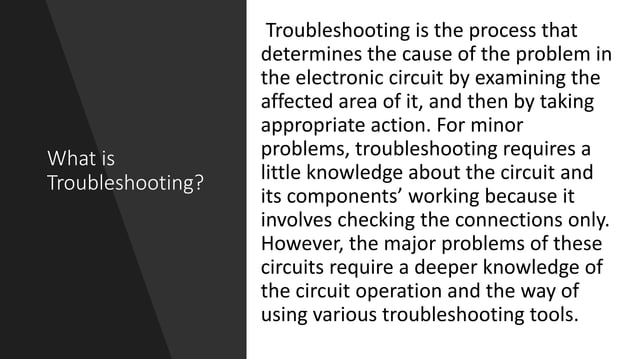 Troubleshooting.pptx | IT and Internet Support | Internet