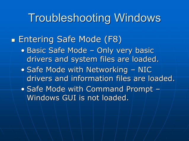 Troubleshooting.ppt | Operating Systems | Computer Software and ...