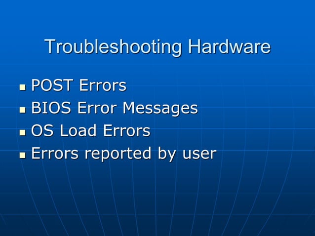 Troubleshooting.ppt | Operating Systems | Computer Software and ...