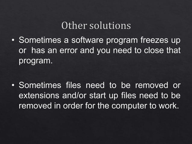 TROUBLESHOOTING.pptx | Operating Systems | Computer Software and Applications