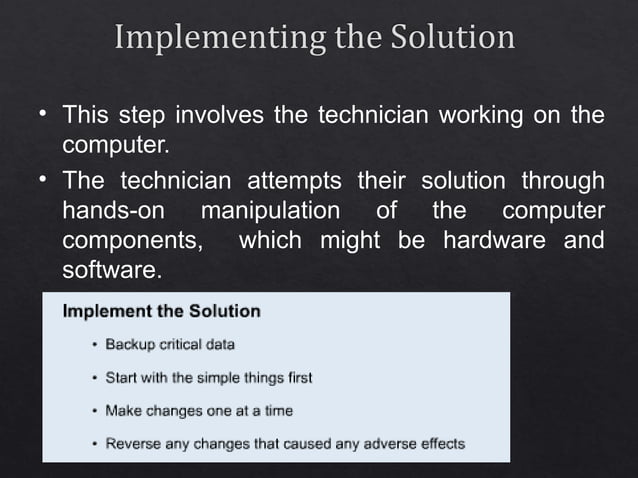 TROUBLESHOOTING.pptx | Operating Systems | Computer Software and Applications