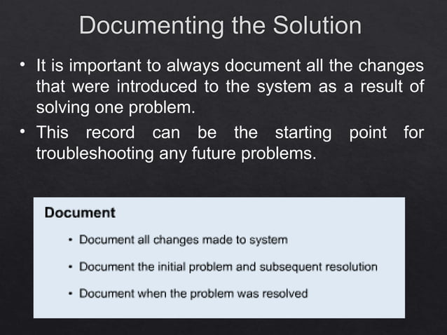 TROUBLESHOOTING.pptx | Operating Systems | Computer Software and Applications