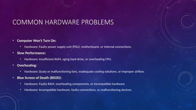 TroubleshootingIntroduction to computers for form twe secondary school ...