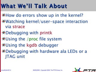 Troubleshooting Linux Kernel Modules And Device Drivers | PPT