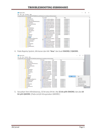 Troubleshooting 0x80004005 | PDF