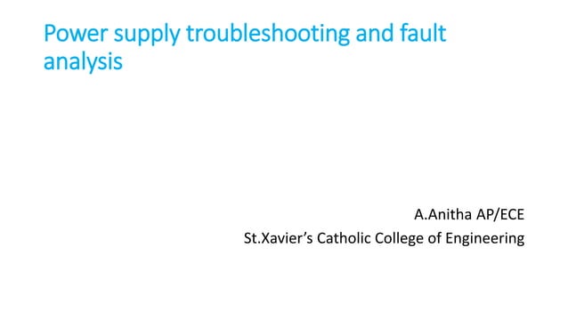 Troubleshooting and fault analysis | PPTX