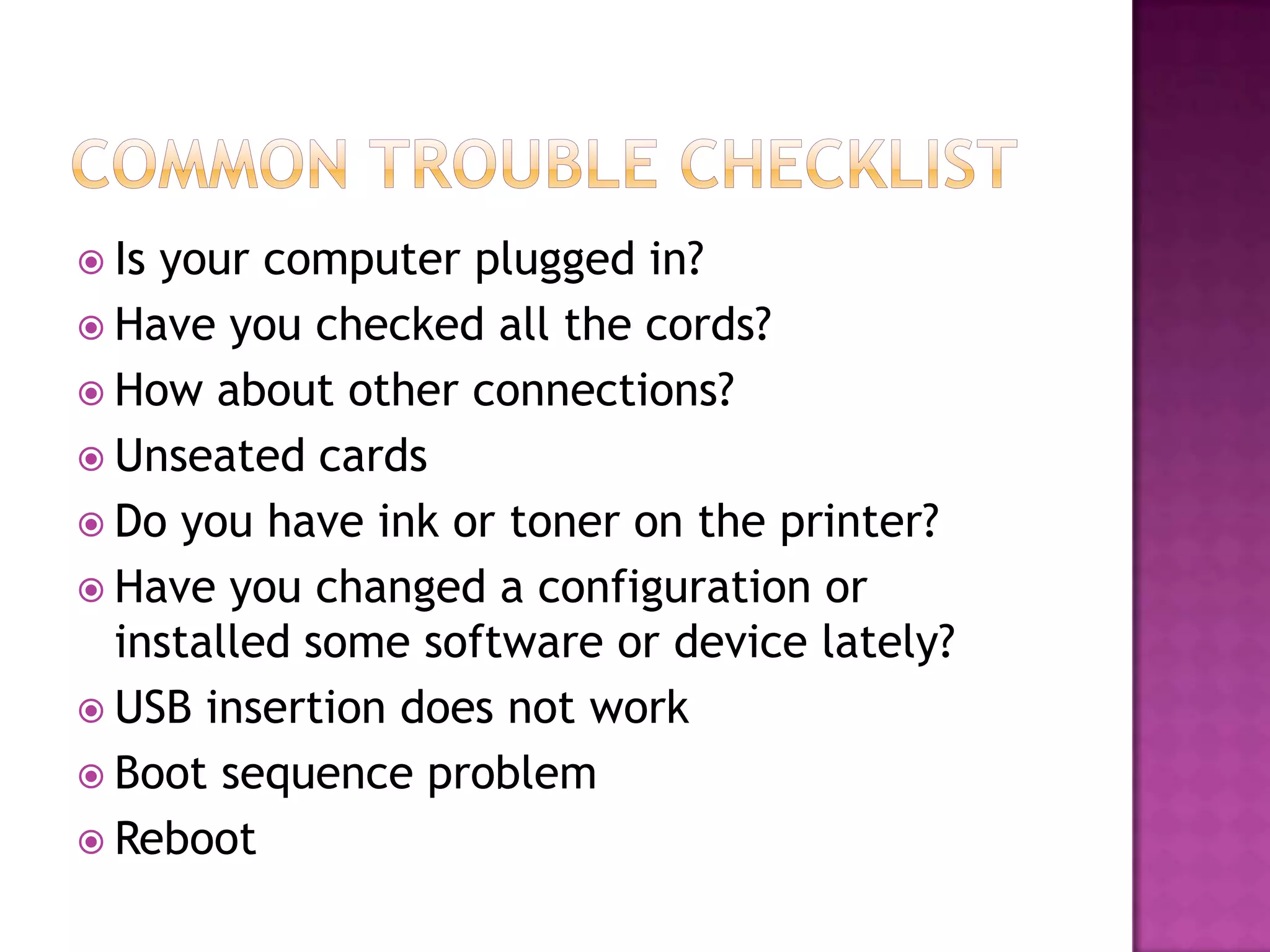 Troubleshooting And Maintenance Fundamentals | PPTX
