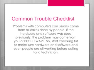 Troubleshooting and maintenance fundamentals | PPTX | IT and Internet ...