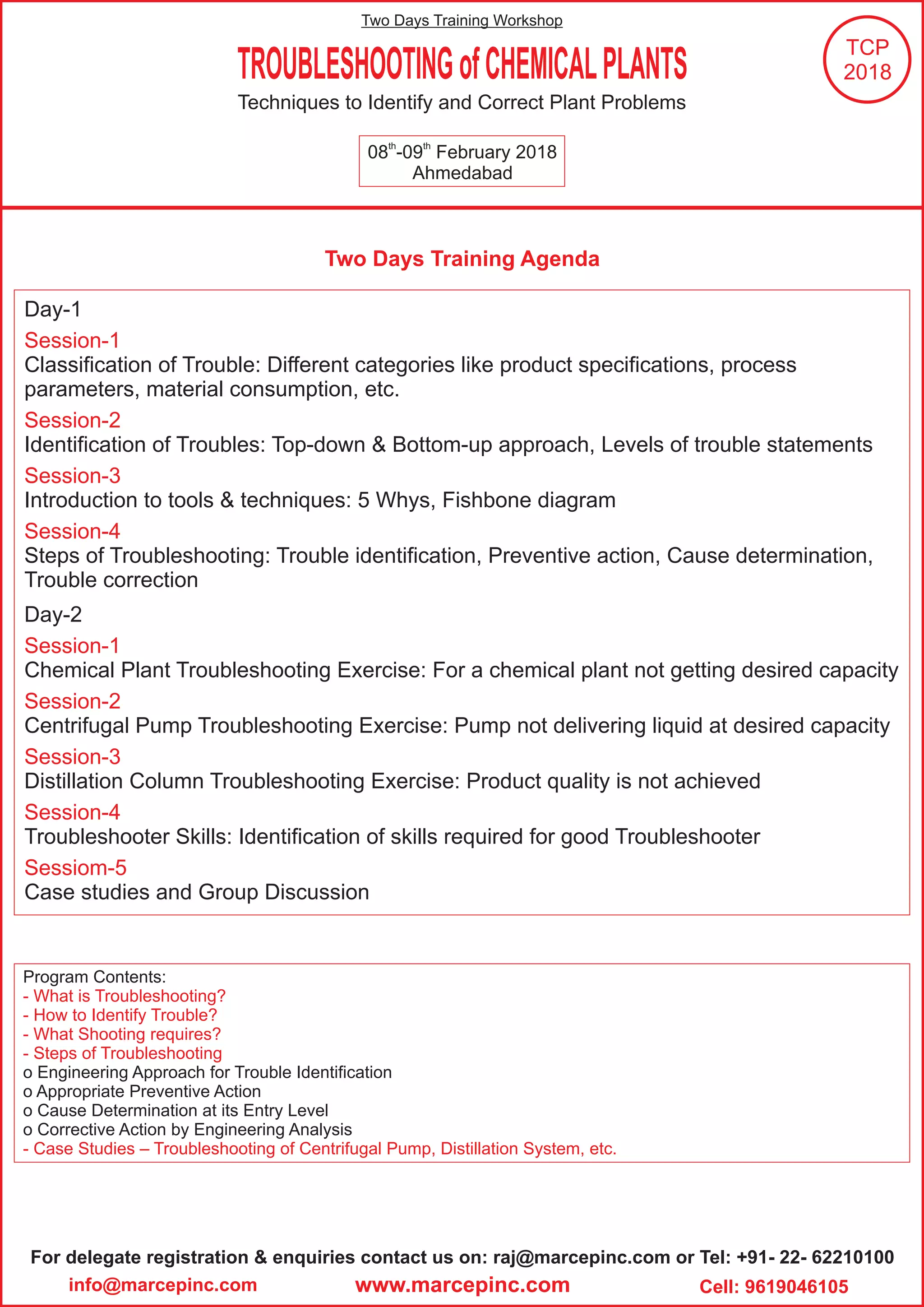 Troubleshooting chemical plants training | PDF