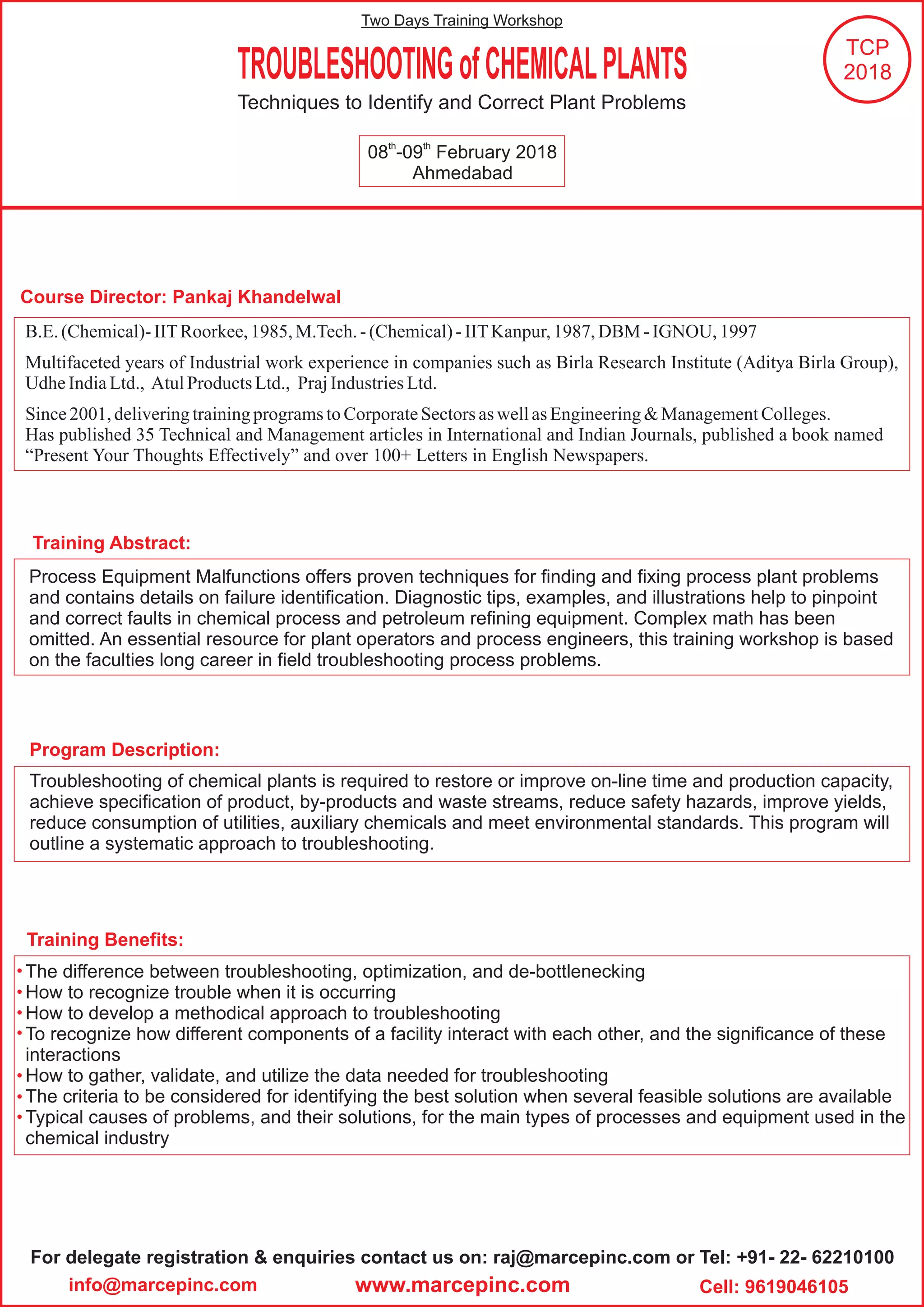 Troubleshooting chemical plants training | PDF