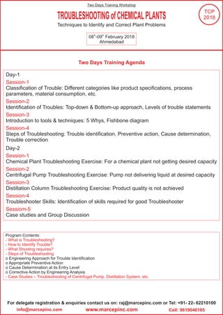 Troubleshooting chemical plants training | PDF
