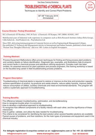 Troubleshooting chemical plants training | PDF