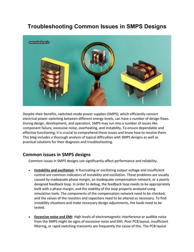 Troubleshooting Common Issues In SMPS Designs.pdf | Consumer ...