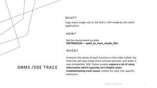 TROUBLESHOOTING ENTERPRISE GEODATABASE TOOLS | PPT