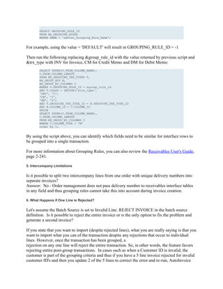 Troubleshooting grouping rules in auto invoice | PDF