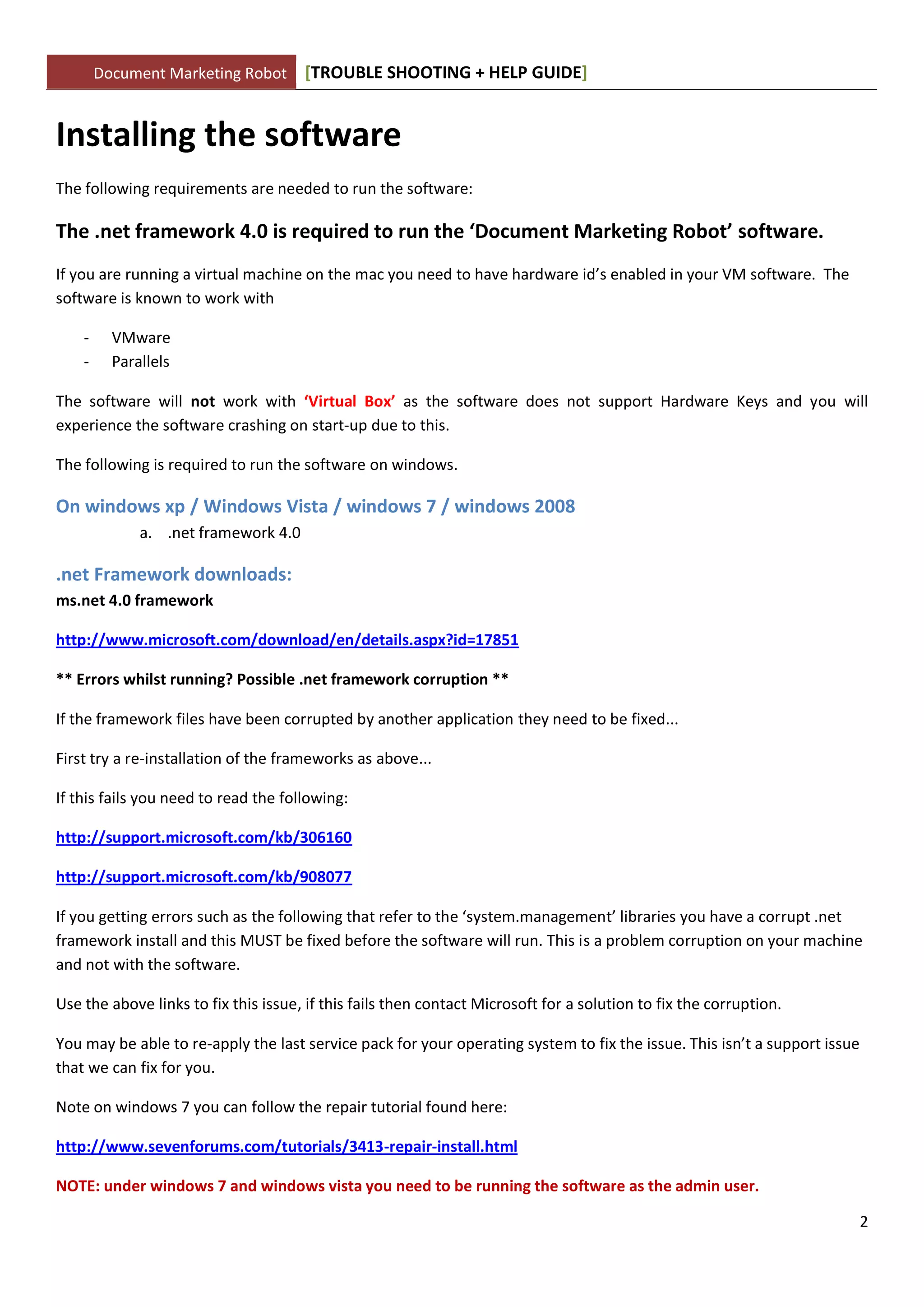 Troubleshooting guide | PDF
