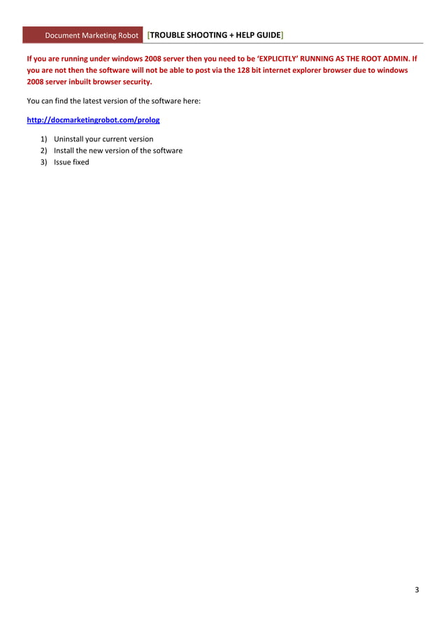 Troubleshooting guide | PDF