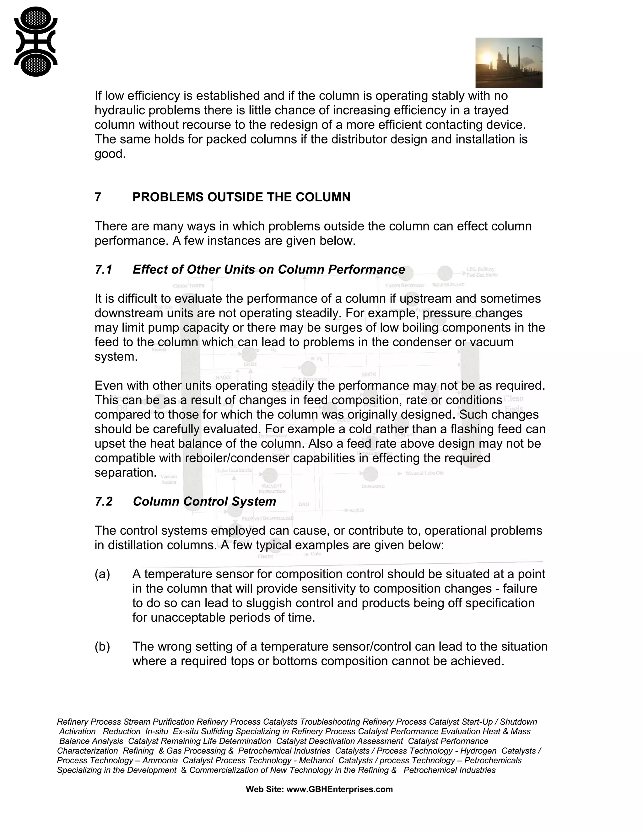 Troubleshooting in Distillation Columns | PDF