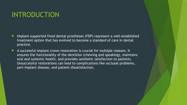 TROUBLESHOOTING IN IMPLANT CROWNS.pptx ppt | PPT