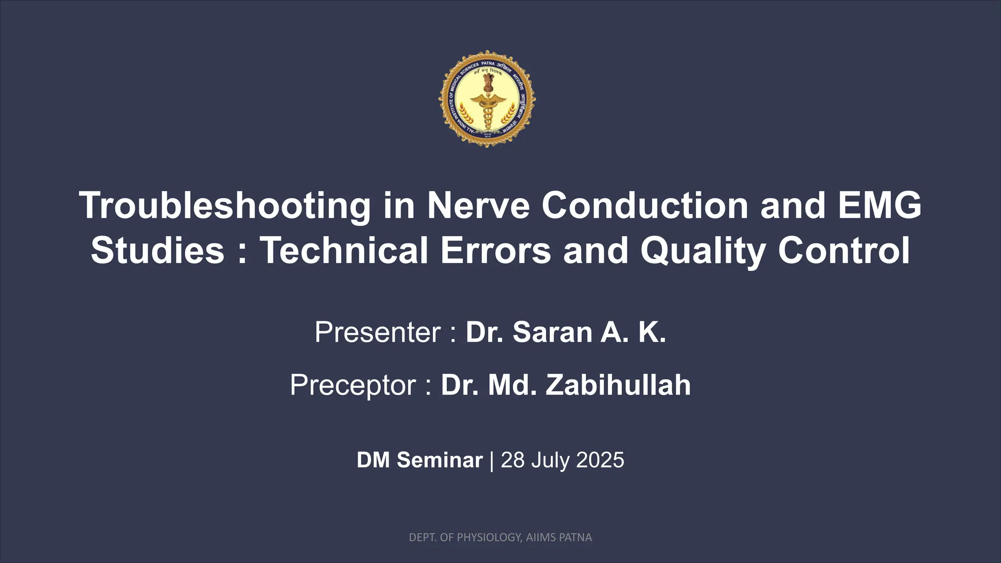 Troubleshooting in Nerve Conduction and EMG Studies : Technical Errors ...