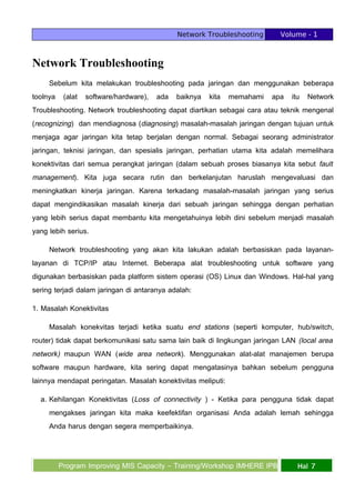 Troubleshooting jaringan | PDF