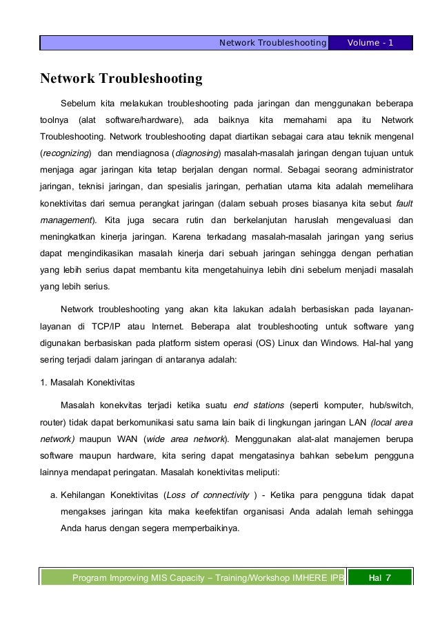 Troubleshooting Jaringan