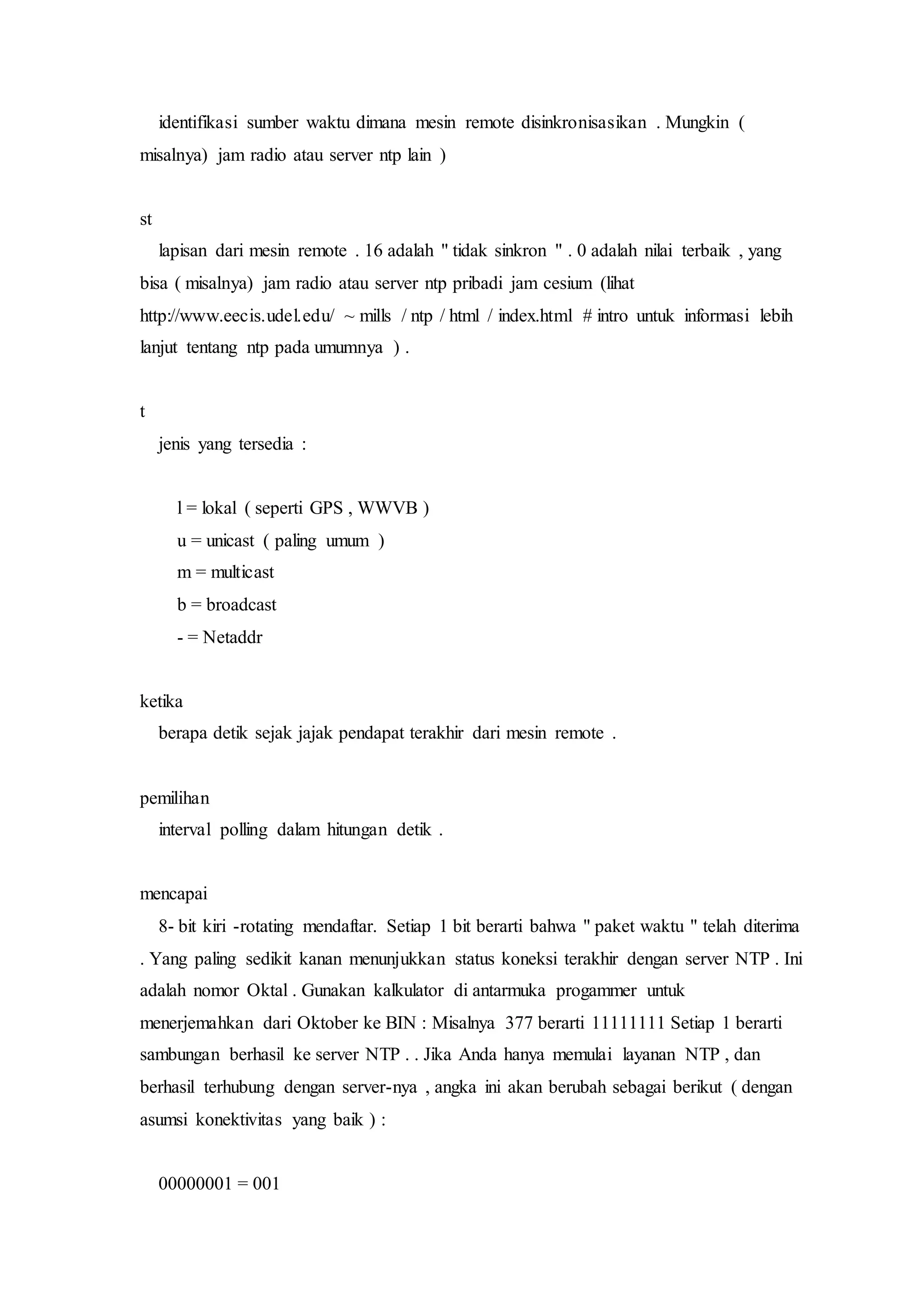 Troubleshooting Layanan Ntp Server Docx