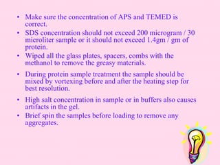Trouble Shooting of SDS PAGE Analysis | PDF