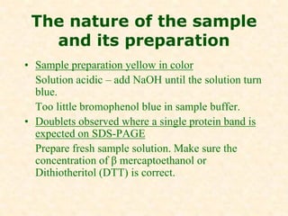 Trouble Shooting of SDS PAGE Analysis | PDF