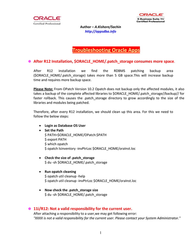 Troubleshooting Oracle Apps Pdf