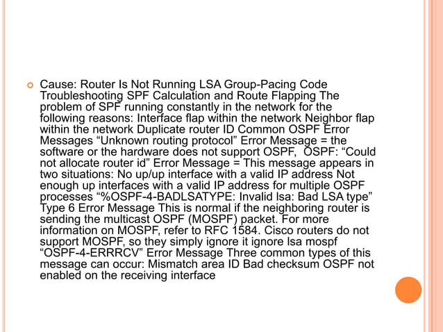 Troubleshooting Ospf Pptx Internet Computing