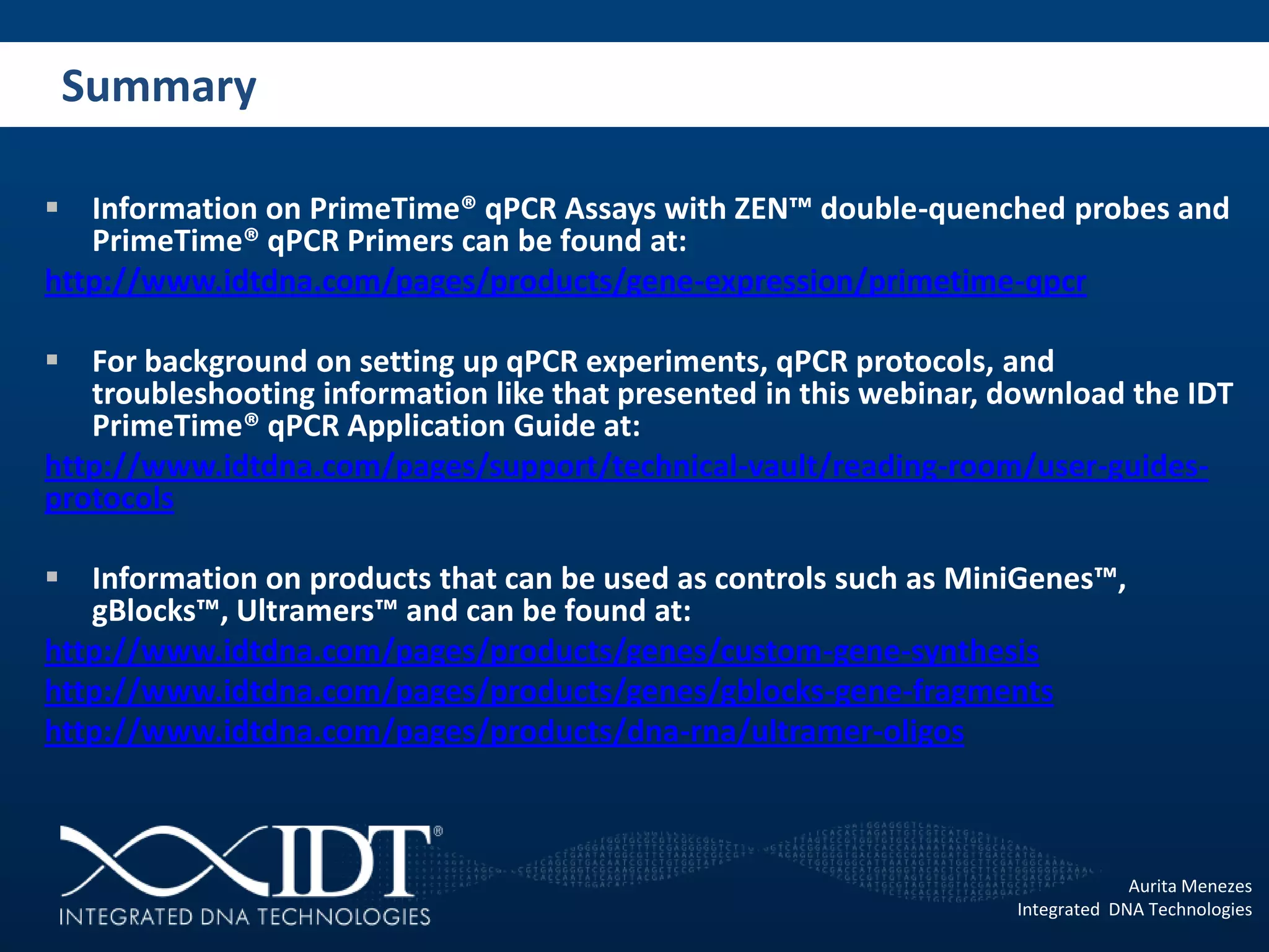 Troubleshooting qPCR: What are my amplification curves telling me? | PPTX