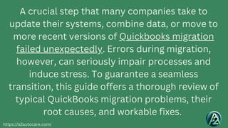 Troubleshooting QuickBooks Migration Errors: A Comprehensive Guide | PPT