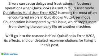 Troubleshooting QuickBooks Multi-User Error H202 A Complete Guide | PDF