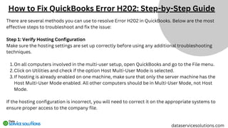 Troubleshooting QuickBooks Multi-User Error H202 A Complete Guide | PDF