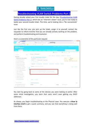 Troubleshooting vlan switch problems part2 | PDF