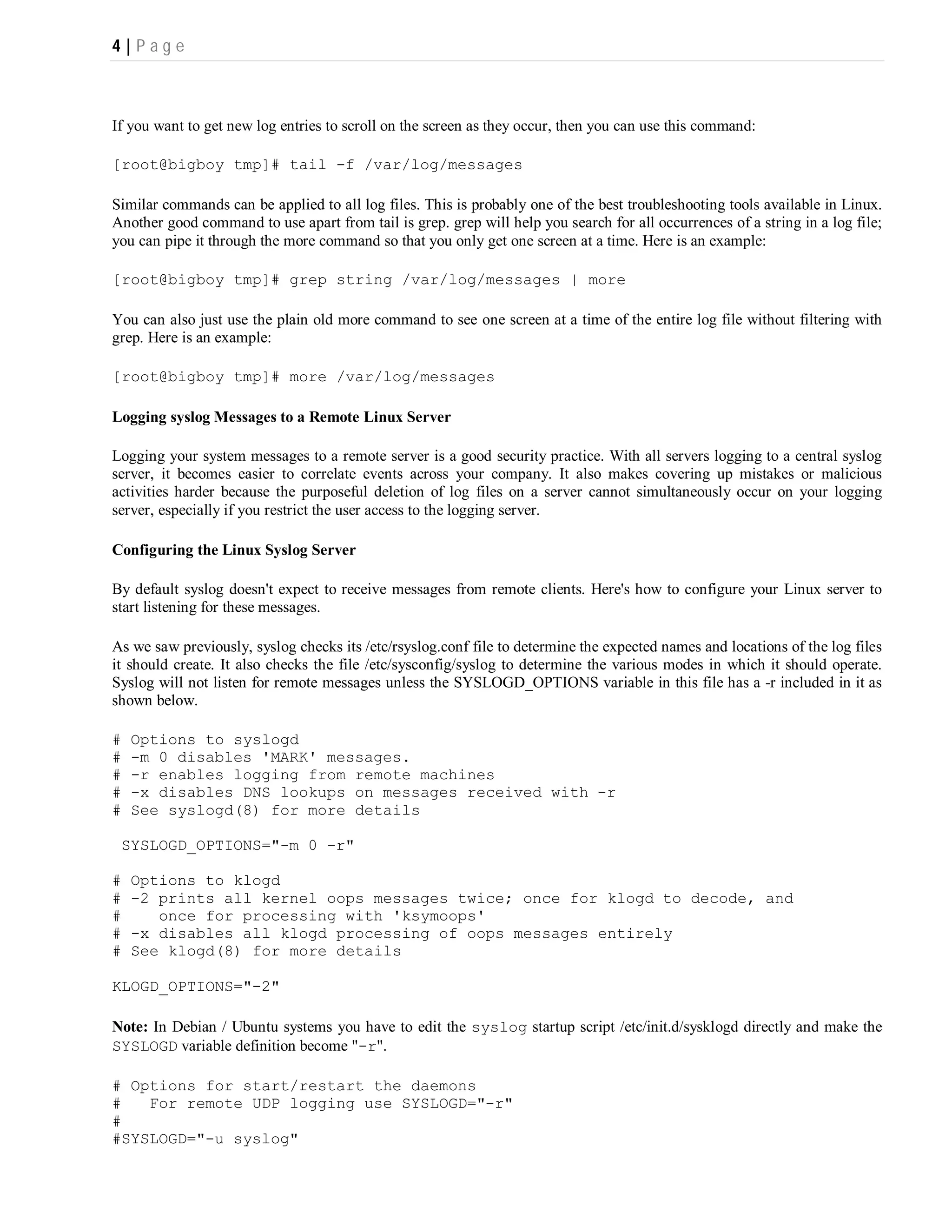 Trouble shoot with linux syslog | PDF | Operating Systems | Computer Software and Applications