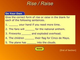 Troublesome verbs | PPT