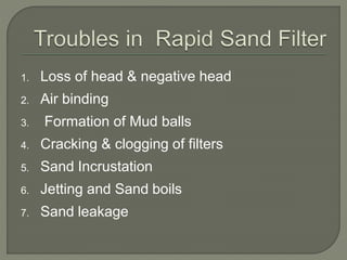 Troubules in rapid sand filters | PPTX