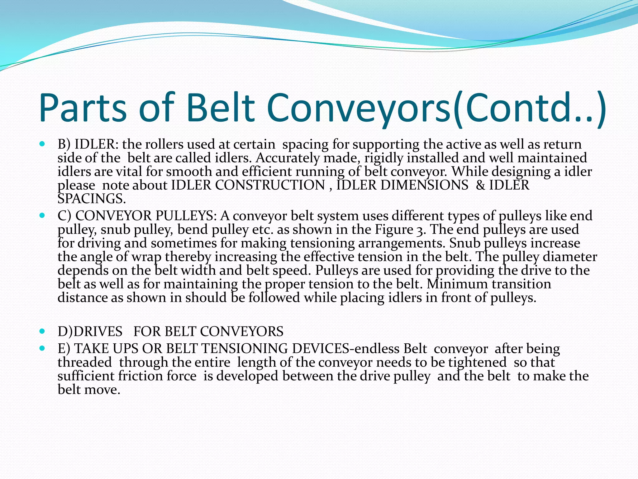 Troughed Belt Conveyor & Flat Belt Conveyor | PPTX