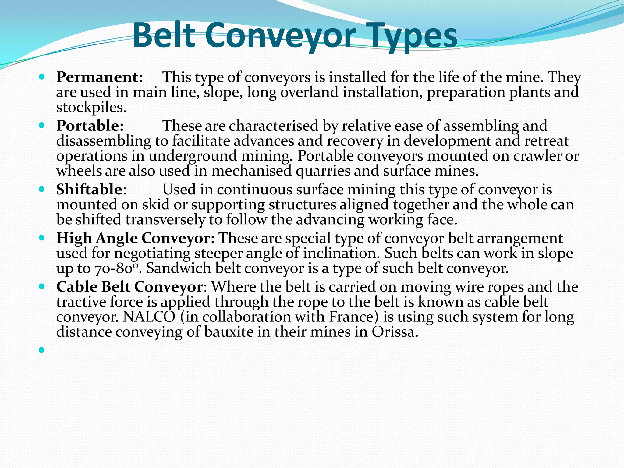 Troughed Belt Conveyor & Flat Belt Conveyor | PPTX