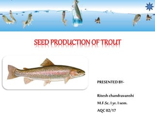 Hatchery management of Trout & present status in india ,ritesh | PPTX