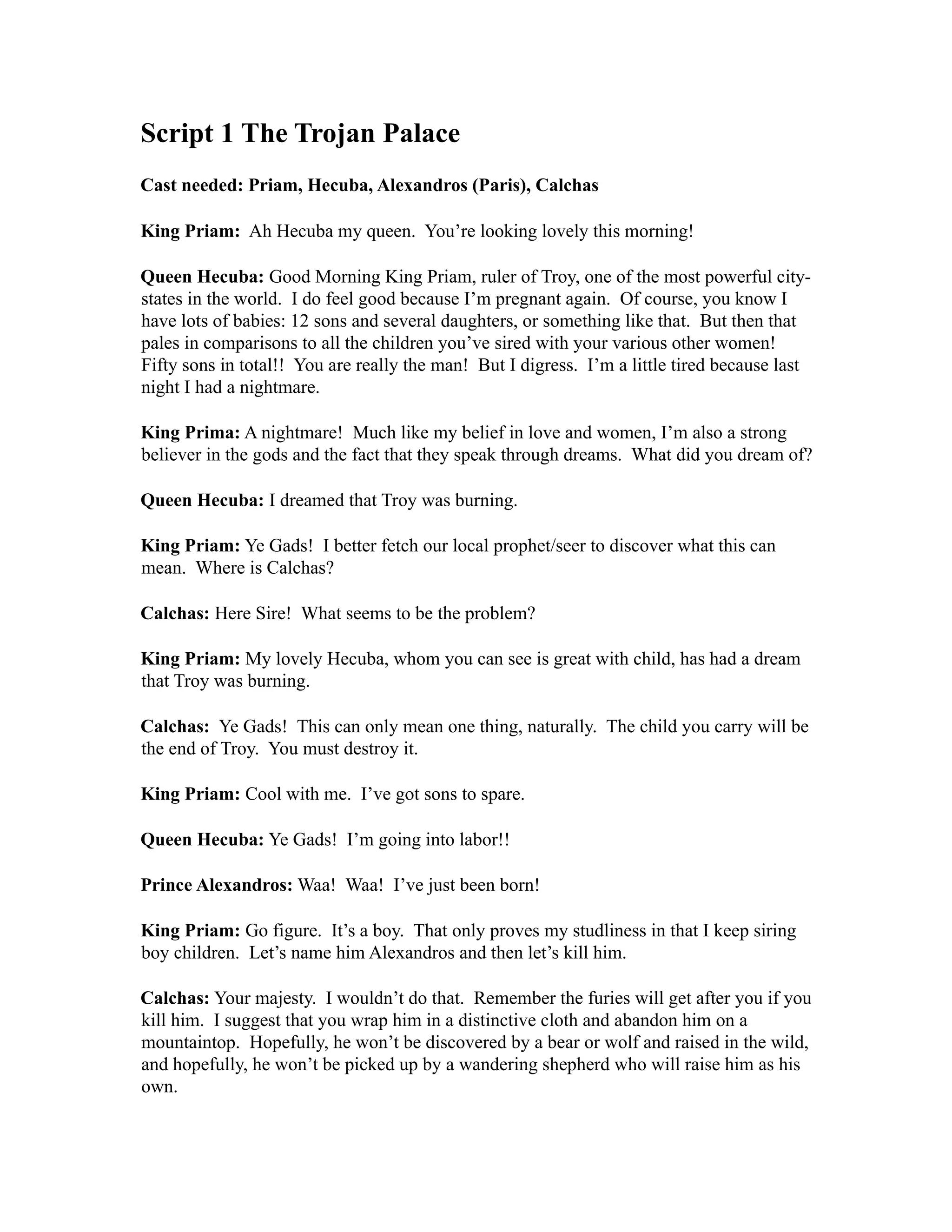 Troy-Scripts. THE TROJAN WAR A COLLECTION OF READER'S THEATER SCRIPT STORIESdocx | DOCX