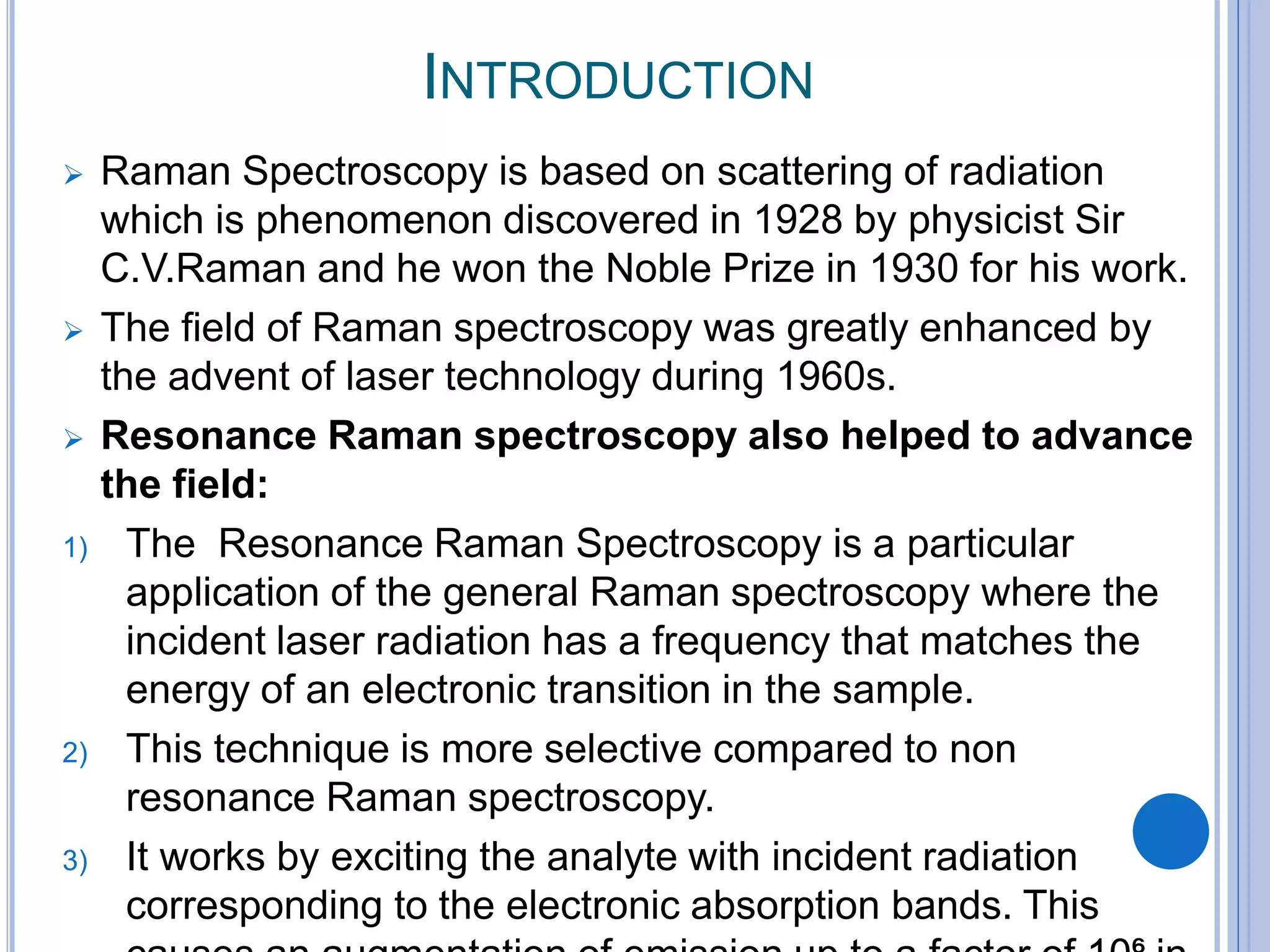 Resonance Raman Spectroscopy | PPTX