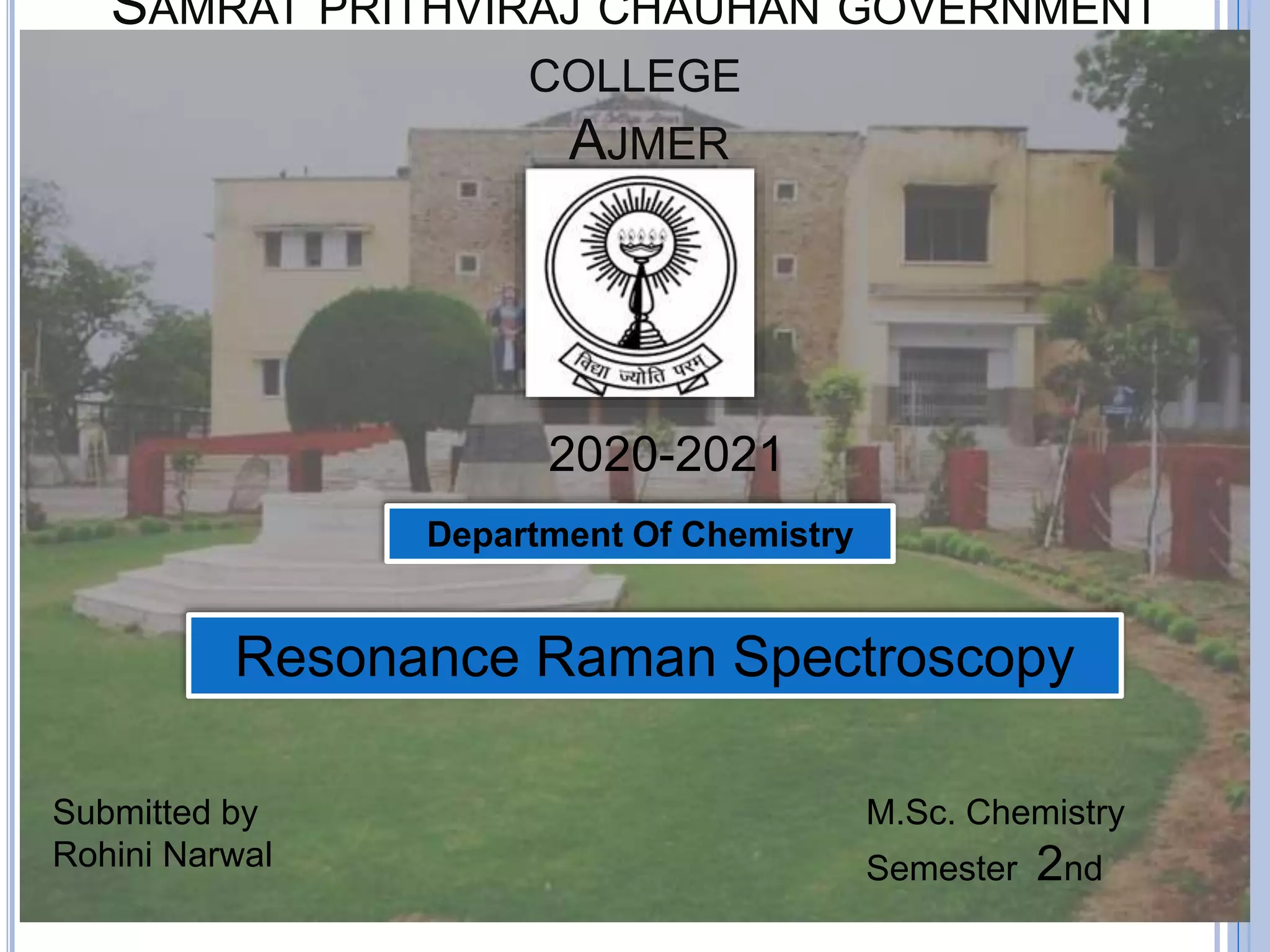 Resonance Raman Spectroscopy | PPT