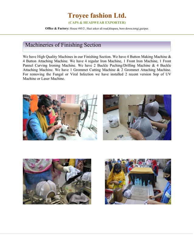 factory profile of troyee fashion | PDF | Manufacturing Industry ...