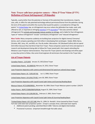 Troyer patent charts 101413 | PDF