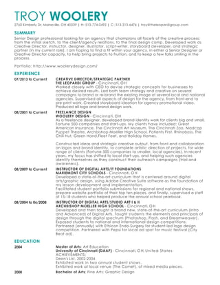 Troy woolery resume | PDF