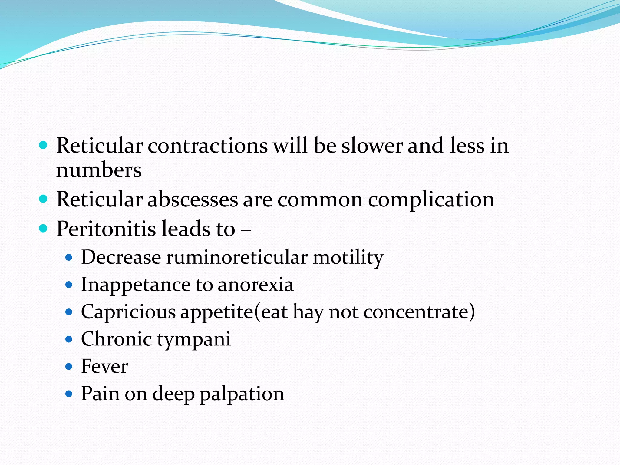 Traumatic reticuloperitonitis , traumatic pericarditis | PPTX